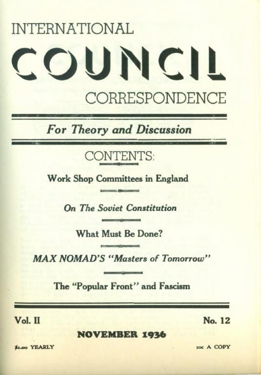 International Council Correspondence Volume 2, Number 12 | libcom.org